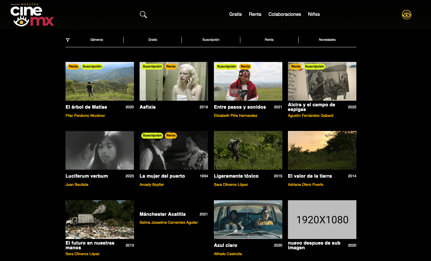 Nuestro Cine MX | Catálogo